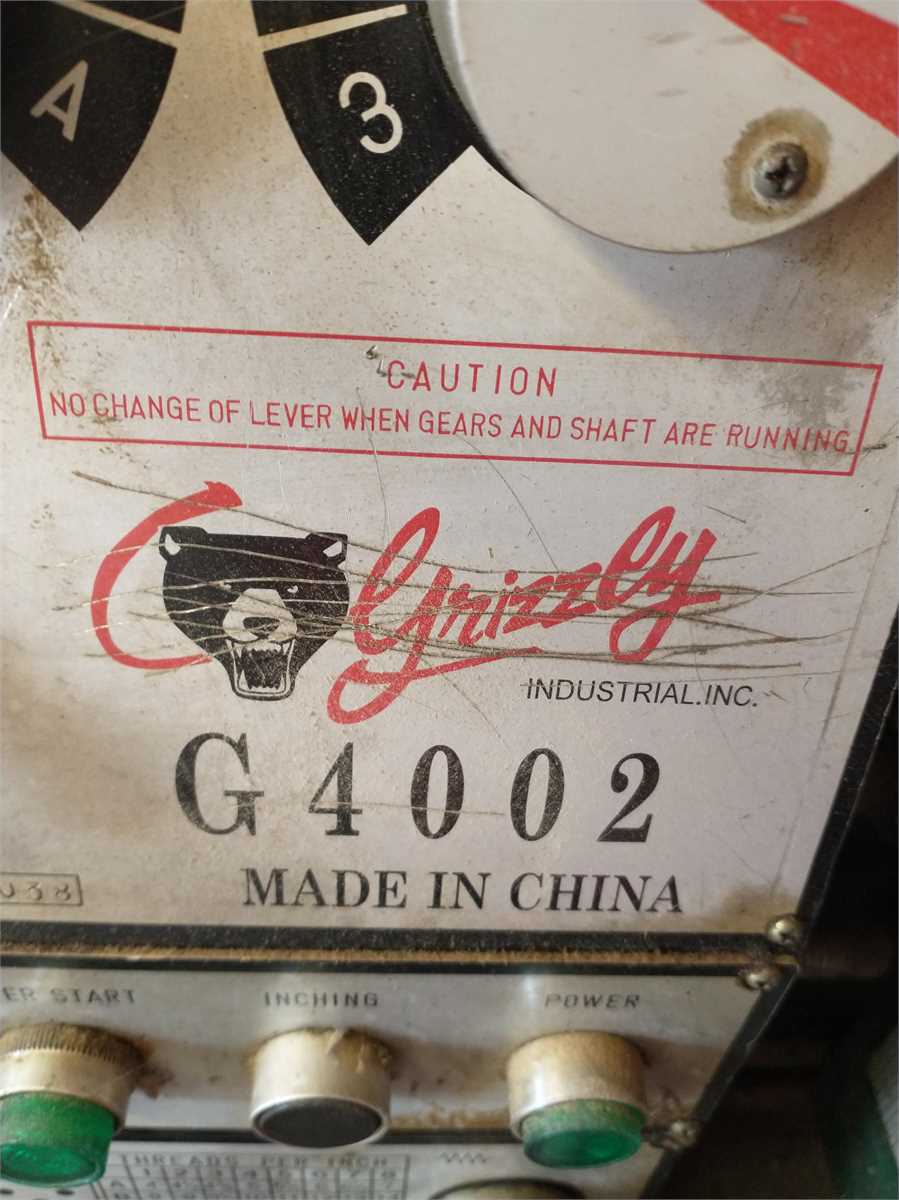 Grizzly G4002 Lathe Online Government Auctions of Government Surplus ...