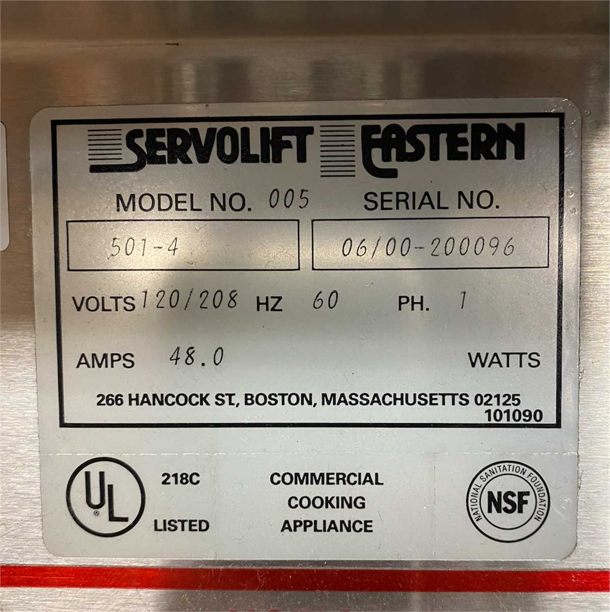 Servolift Eastern/ Piper Products Convection Heated Chest Online Government Auctions of ...