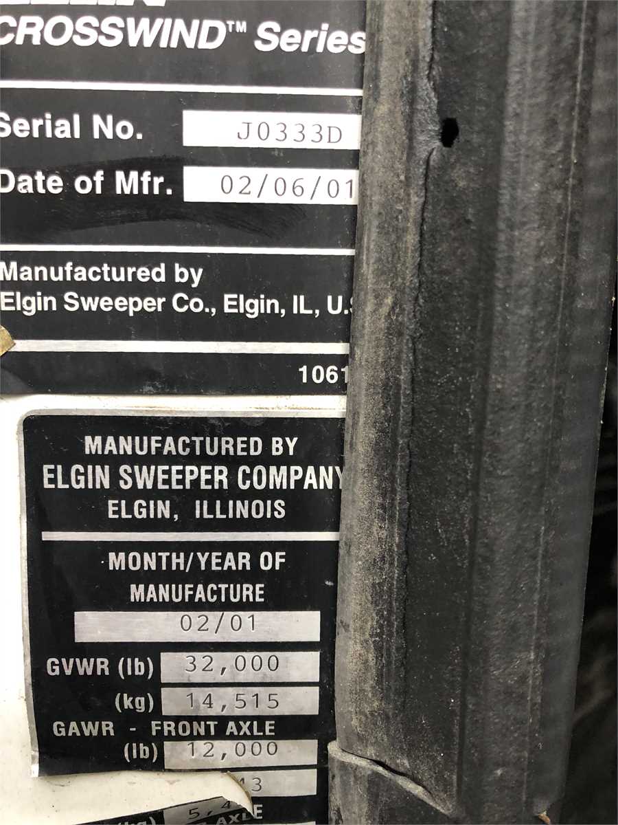 2001 Elgin Crosswind Sweeper Online Government Auctions of Government ...